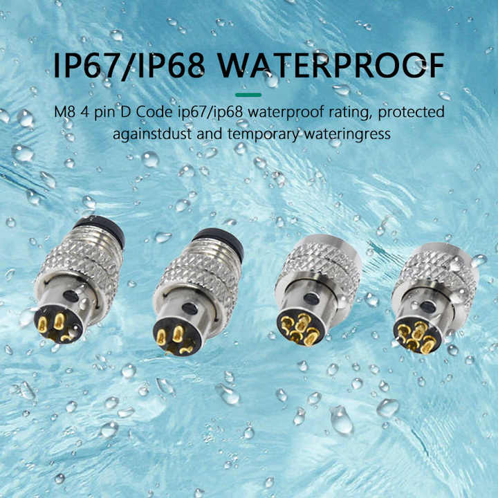 Waterproof Connector 4 Pin D Code Circular Industrial Electrical Power ...