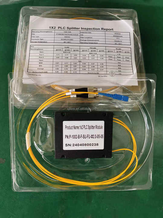 OEM FTTX 1xN Fiber Optical Splitter ABS Tape Box Module 1x2 PLC ...
