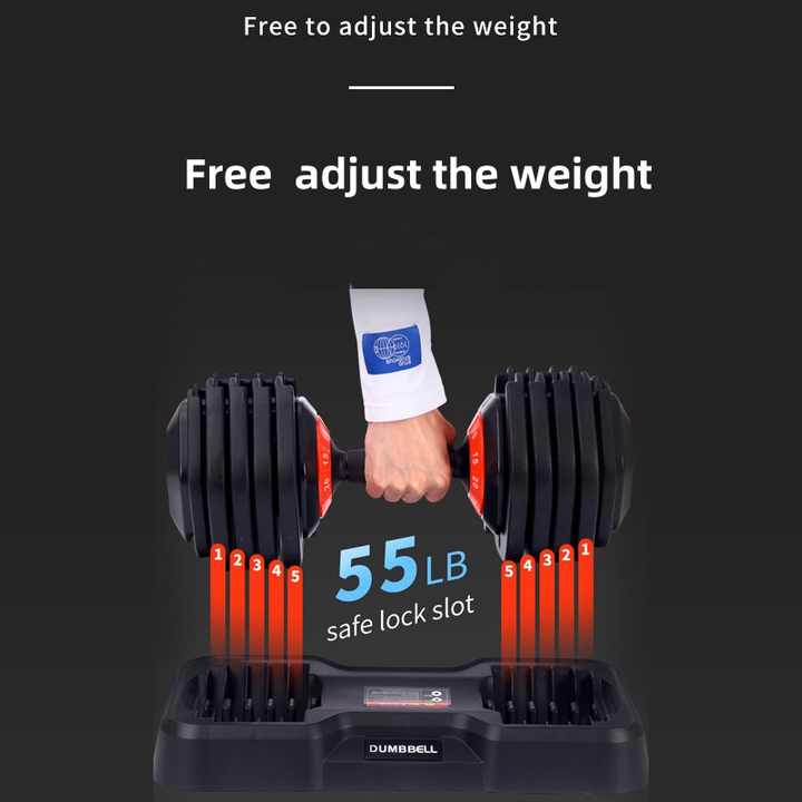 New 11kg (25 Pounds) Adjustable Automatic Dumbbells Quick and Easy to ...