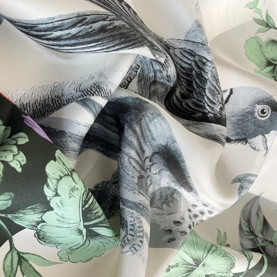 Wholesale Custom Made 100% Silk Scarf Double Printing