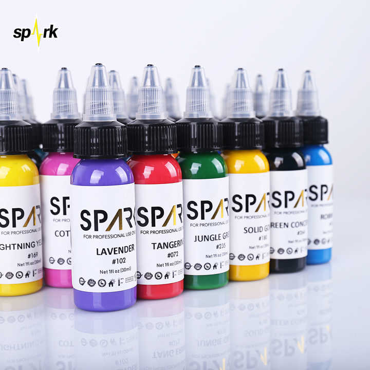 Professional SPARK 1OZ 25 Color Set Tattoo Ink Display 66 Colors for ...