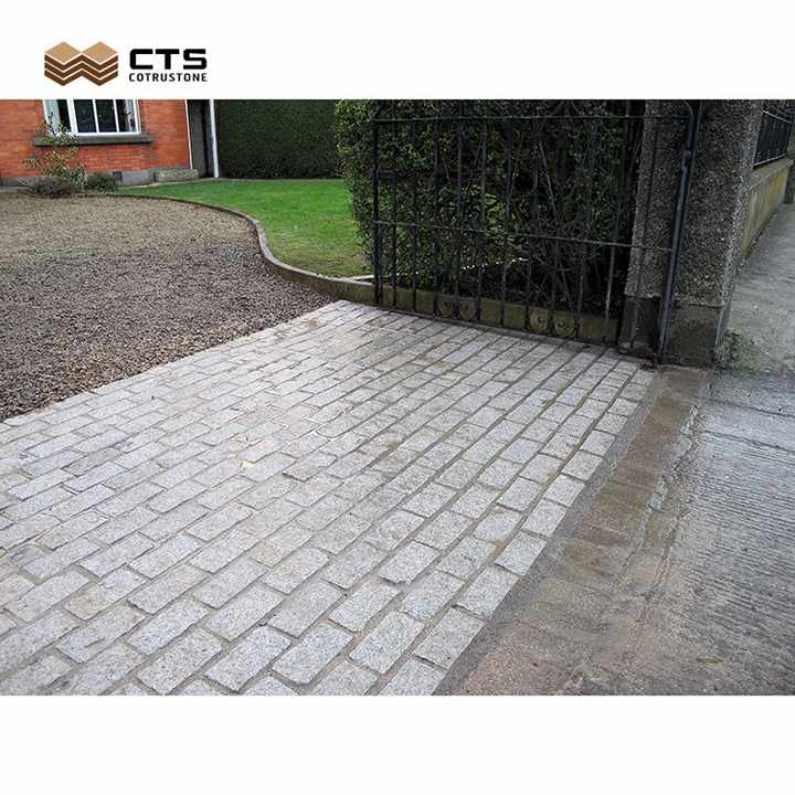 Grey Flamed Natural Stone Interlock Landscape Driveway Granite Pavers ...