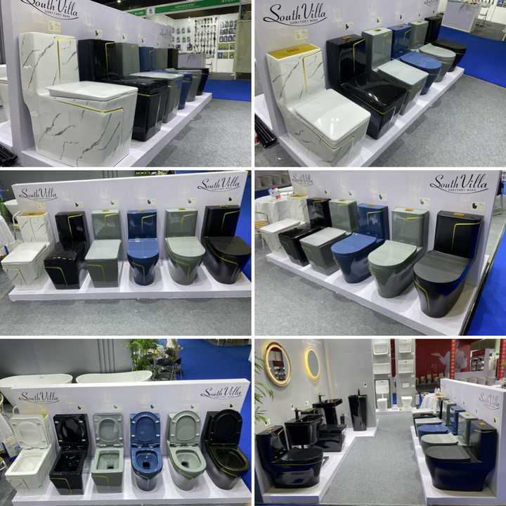 Multicolor WC Sanitary Ware Luxury Design Gold Line Water Closet ...