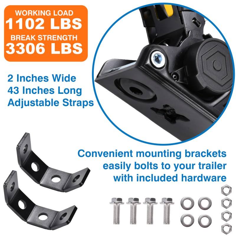 Ultimate Boat Trailer Ratchet Strap 2" X 43" Heavy Duty Retractable ...