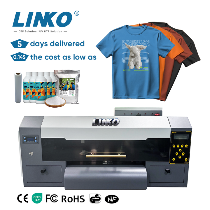 A3 DTF Printer L-402 30cm Linko Dual I1600 Print Heads L-1800 Upgrades Model DTF Print Printing ...