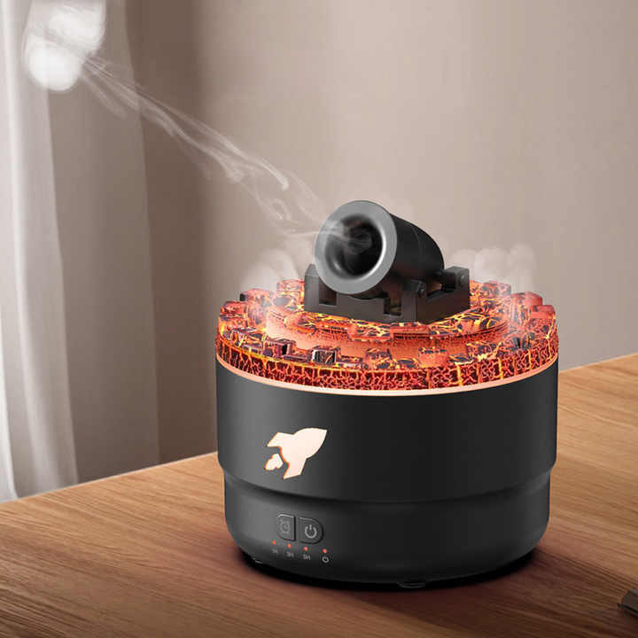 Cannon 3D Flame Lava Jellyfish Aroma Essential Oil Diffuser