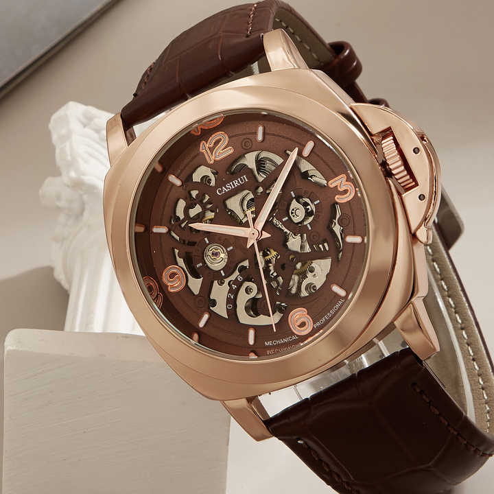 Customizable Luxury Watch - Stainless Steel & Leather Strap