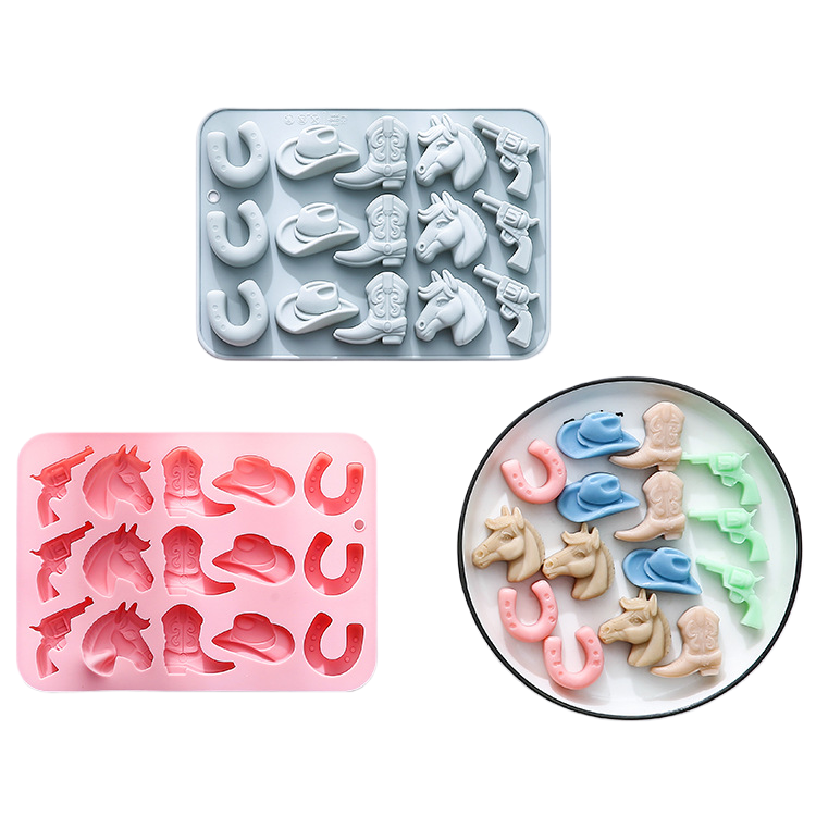 Cowboy-themed Multi-Shaped Silicone Mold Food Grade Baking Accessory ...