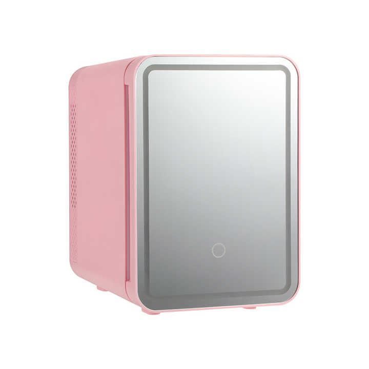 4 Liter Mini Fridge Mirror Door Low Noise Warm And Cold Led Light For ...