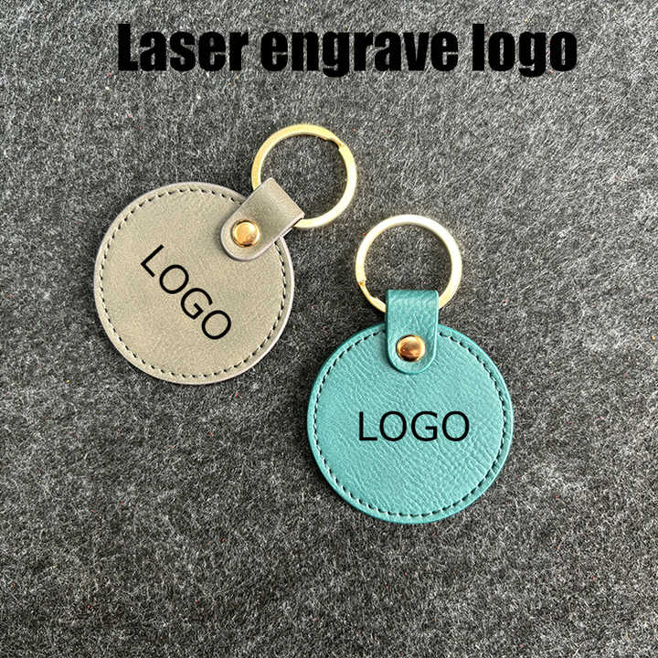 Personalized Laserable Engrave Leatherette Keychain Custom LOGO Mini ...