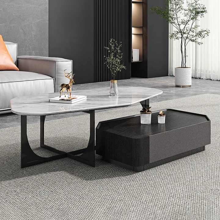 Minimalism Rock Panel Coffee Table Modern Simple Living Room Home ...