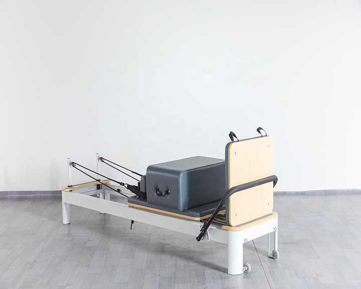 White Aluminum Pilates Reformer - Professional Classic Core Training Bed