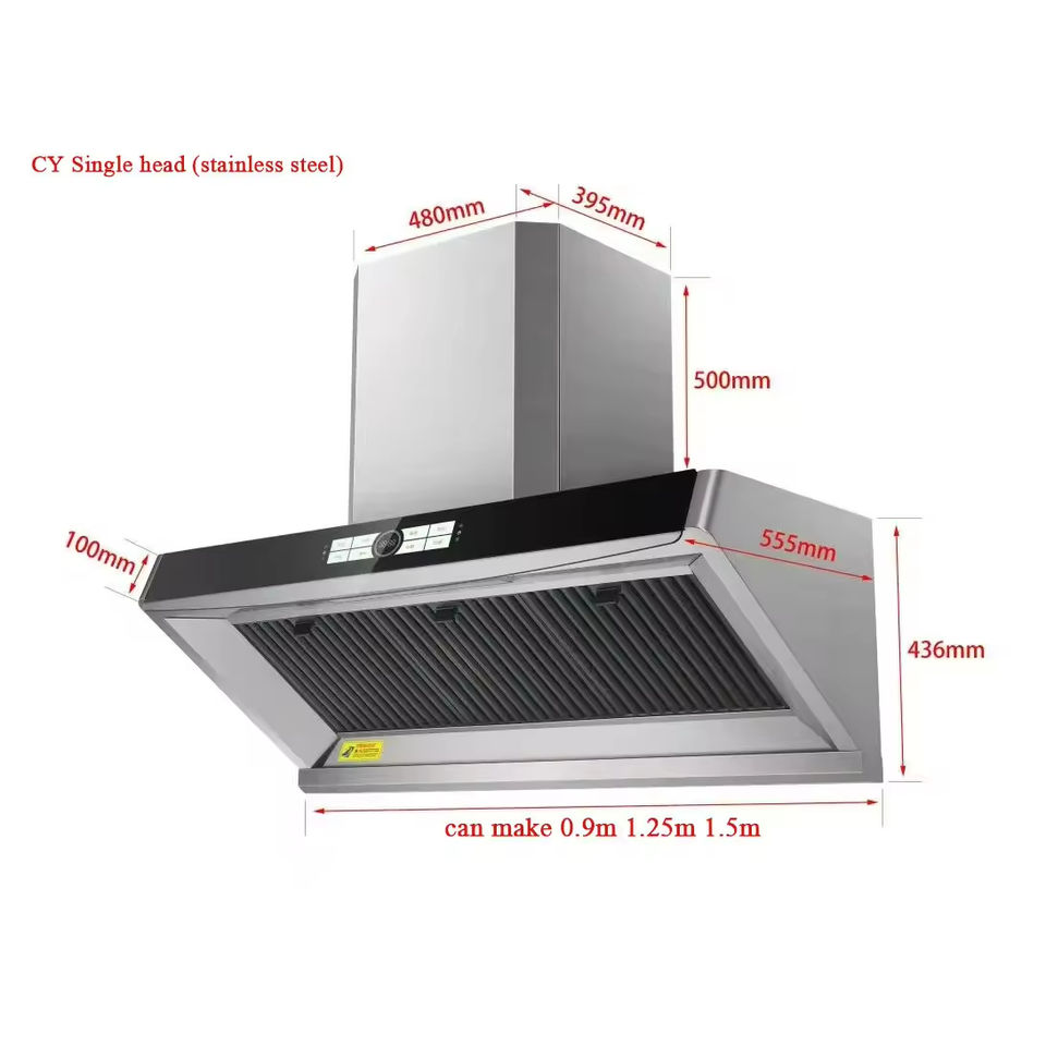 Restaurant Air Extractor Hood Double Chimney High Suction Commercial ...