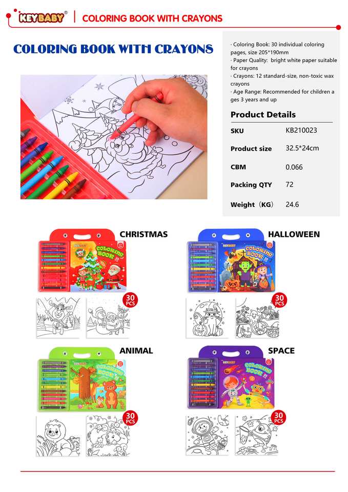 KEYBABY Custom Unisex Educational Activity Coloring Book Baby English ...