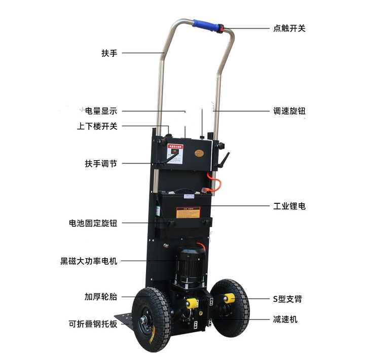 Electric Portable Two Wheel Foldable Heavy Duty Stair Climber Hand ...