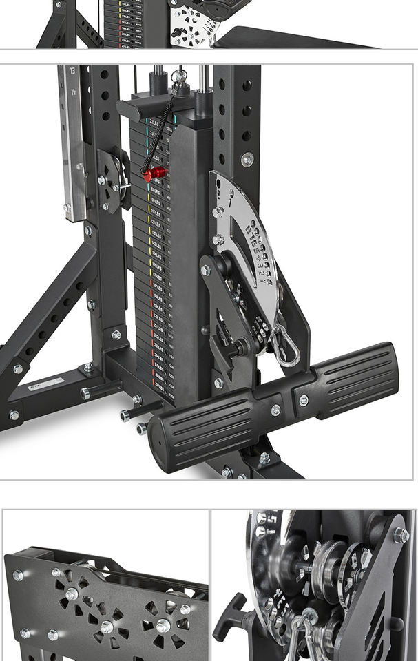 Pin Loaded High Low Pulley 2 in 1 Lat Pull Down Low Row Multi ...