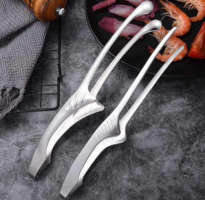 Custom Logo Kitchen Bbq Tongs 430/304 Stainless Steel Creative Kitchen ...