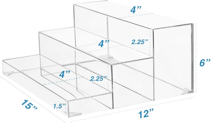 Custom 3-Tiers Acrylic Display Cases Assembled Back Bar Bottle Rack ...