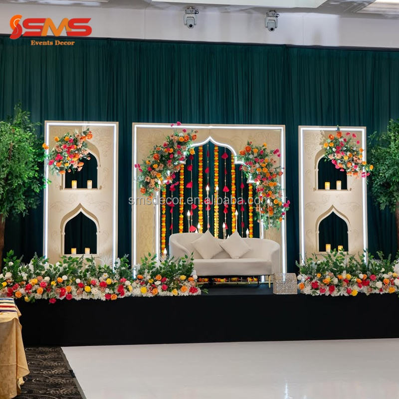 SMS Indian Style Wedding Stage Backdrop Luxury Muslim Events Party ...