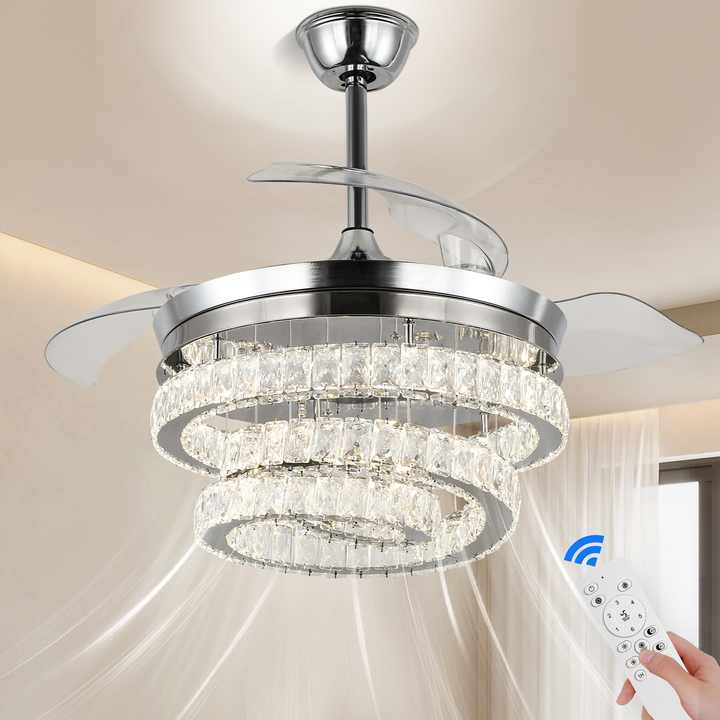 Crystal Ceiling Fans with Lights - Stylish & Efficient