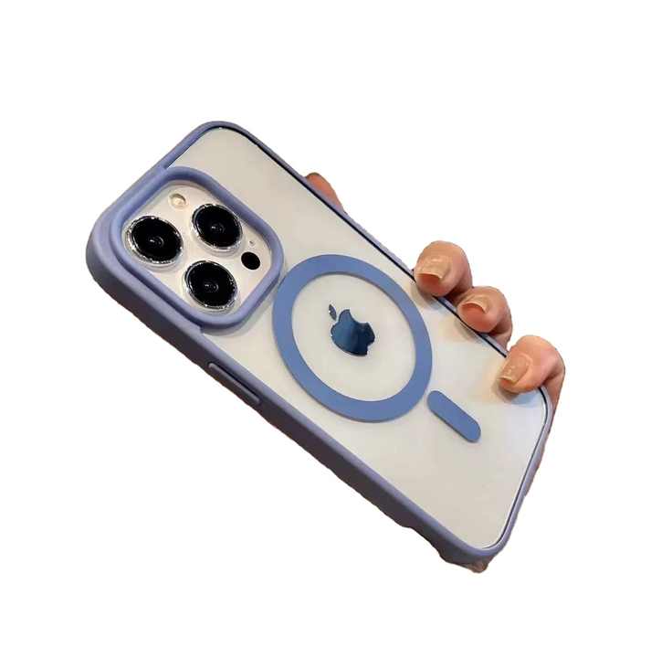 2023 New Ins Transparent Silicone Phone Case With Magnetic White Edge ...