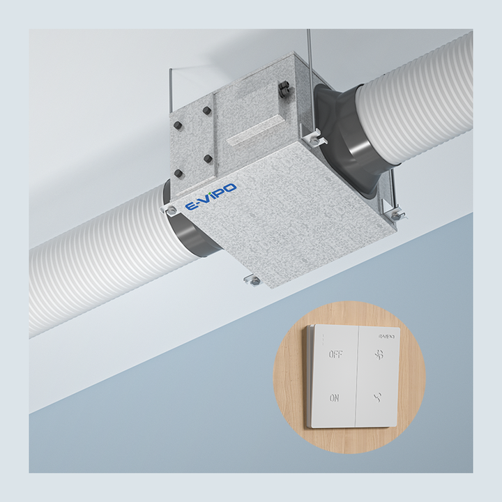 E-VIPO Purifier HEPA Fresh Air Ventilation System - 150m3/h - 3500m3/h
