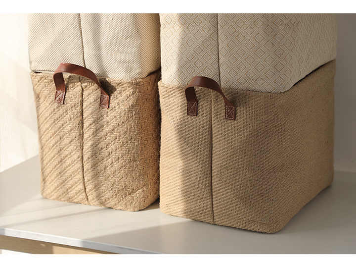 High quality jute Storage Boxes & Bins with lid for cloth toy book ...