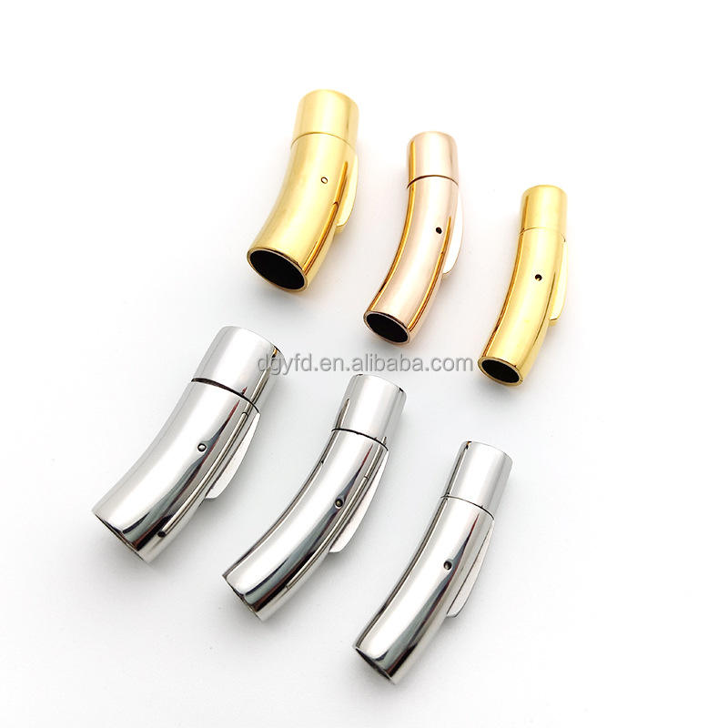 Stainless Steel Curved Bayonet Clasp Fastener Push Lock Lace Buckle ...