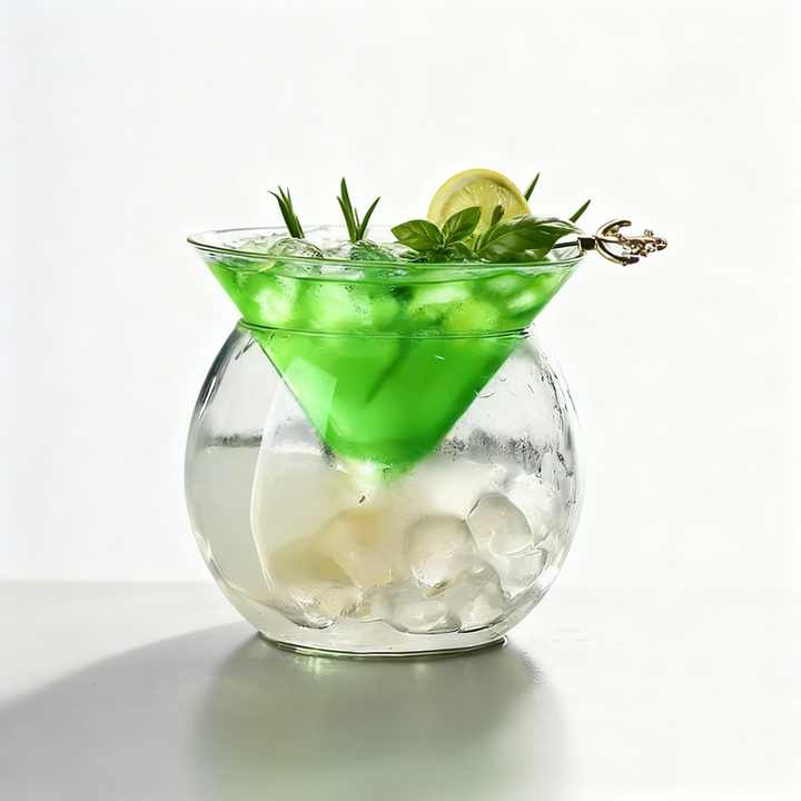 Creative Cocktail Glass Triangle Glass Cup with Base Molecular Glass ...