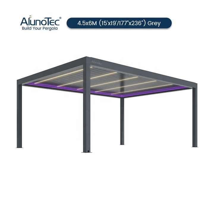 Aluminum Bioclimatic Pergola with Louver Roof & Custom Options