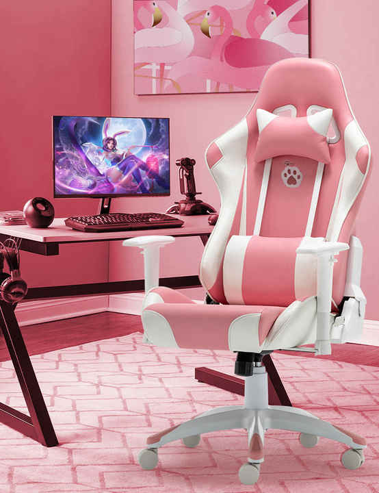 Gamer Seat Pink Desk Cute Anime Room Scorpion With Pc Multicolor ...