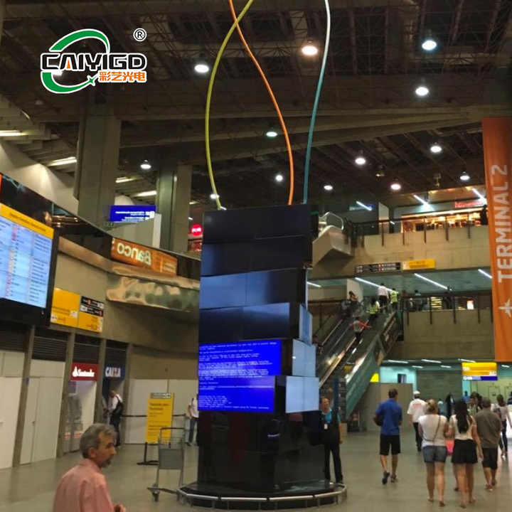 360-degree Rotating LED Screen - Customizable Digital Display