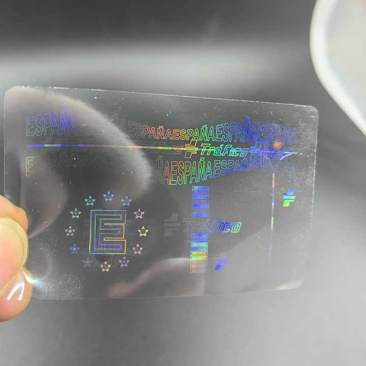 Custom Design Transparent Spain Hologram Sticker Id Overlay Driver's ...