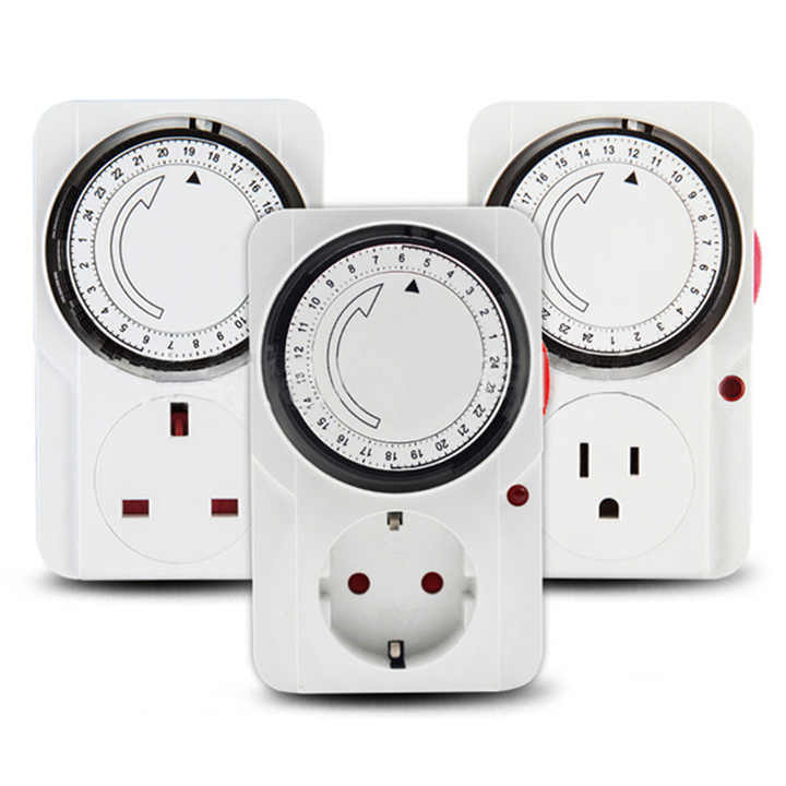 24 Hour Cyclic Mechanical Timer Smart Home Timer Switch Plug PC 220V ...