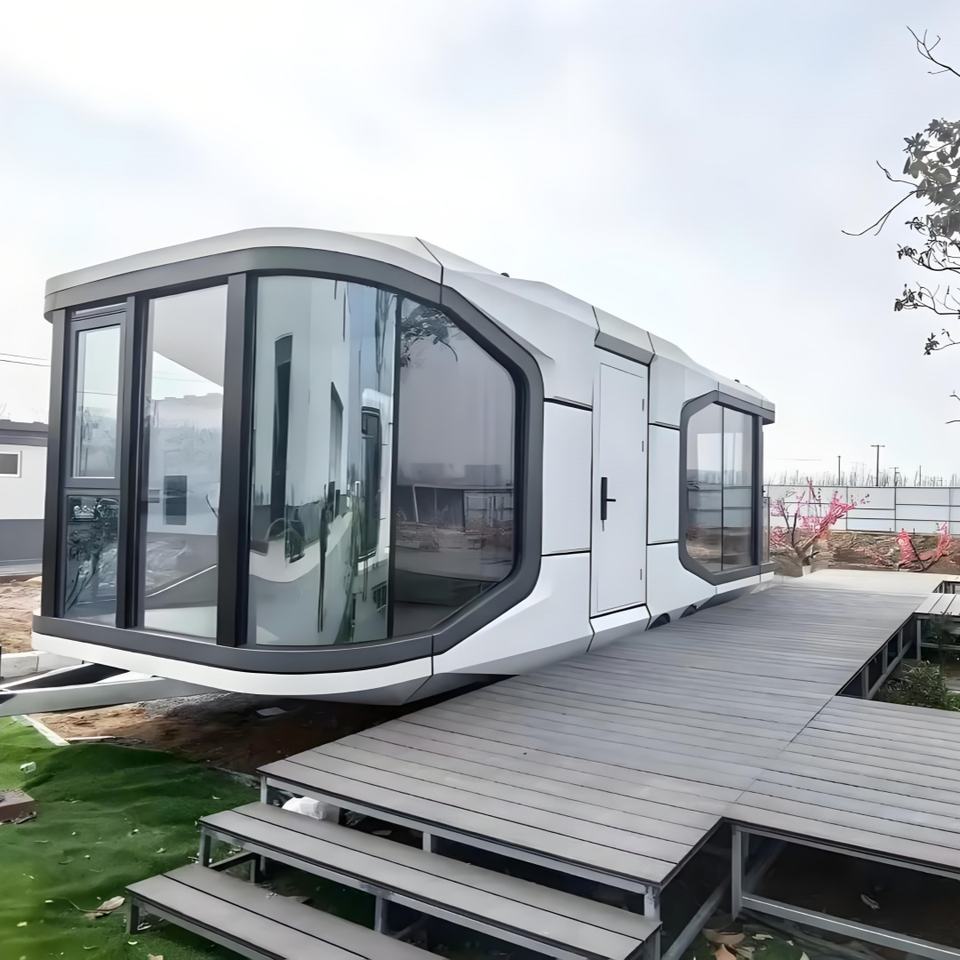 40 ft Solar-Powered Modern Prefab Space Pod House on Wheels - Eco ...