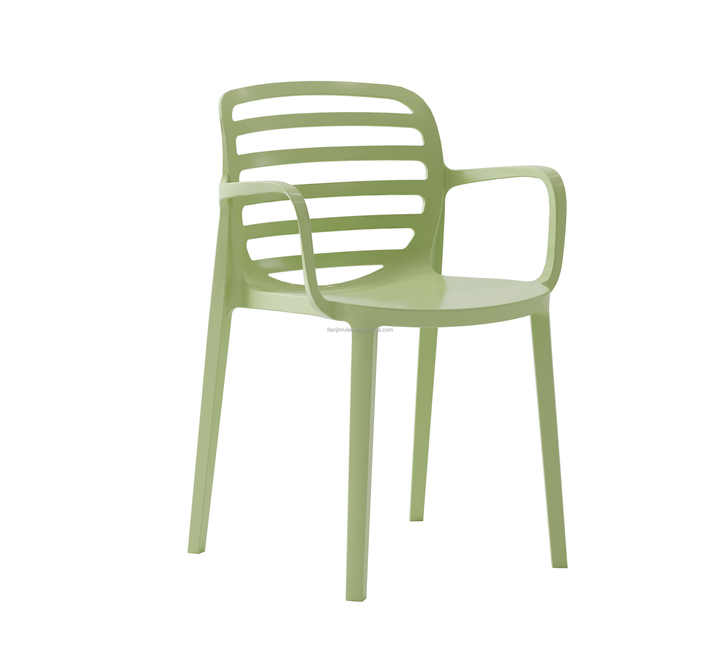 Latest design stackable green pp plastic outdoor garden dining chair ...