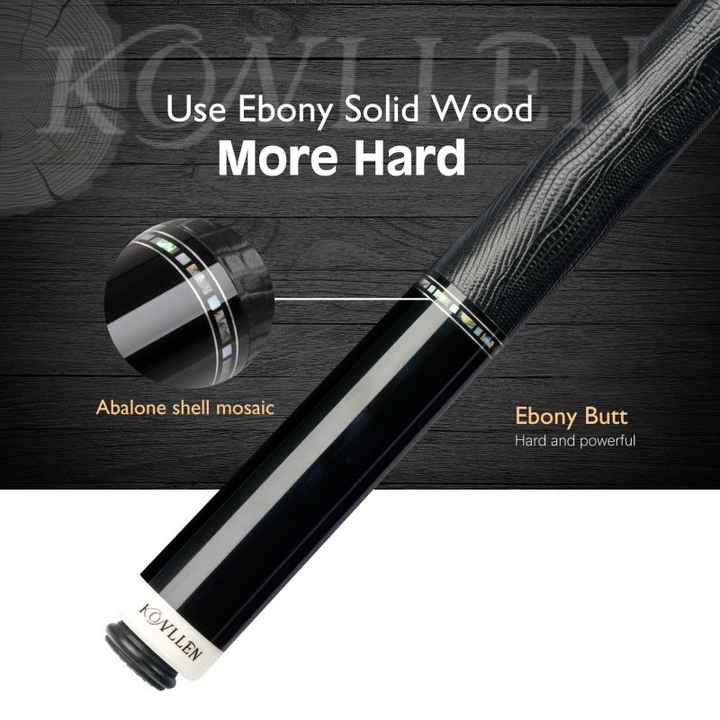 KONLLEN Carbon Pool Cue Stick with 12.5mm Tip & Abalone Shell Inlay ...