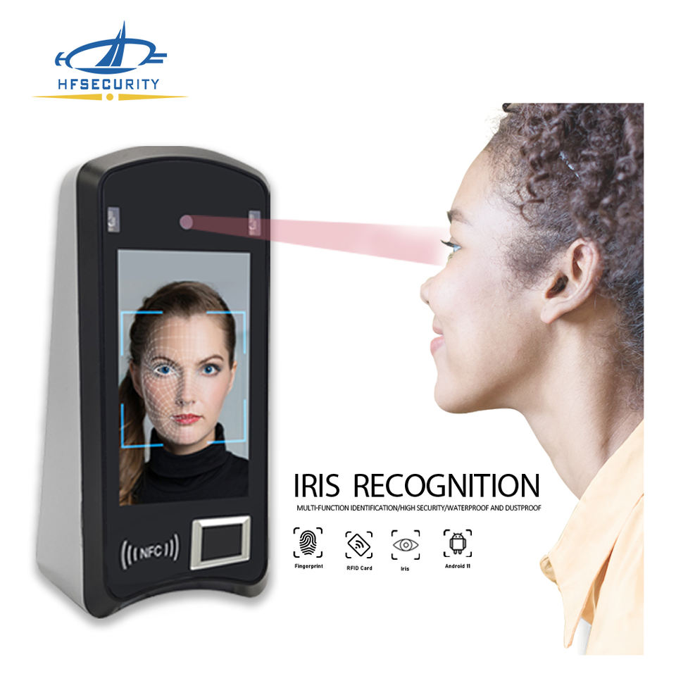 HFSecurity X05 Iris Scanner Fingerprint Biometric Device Time Attendance SMS NFC Function Access ...