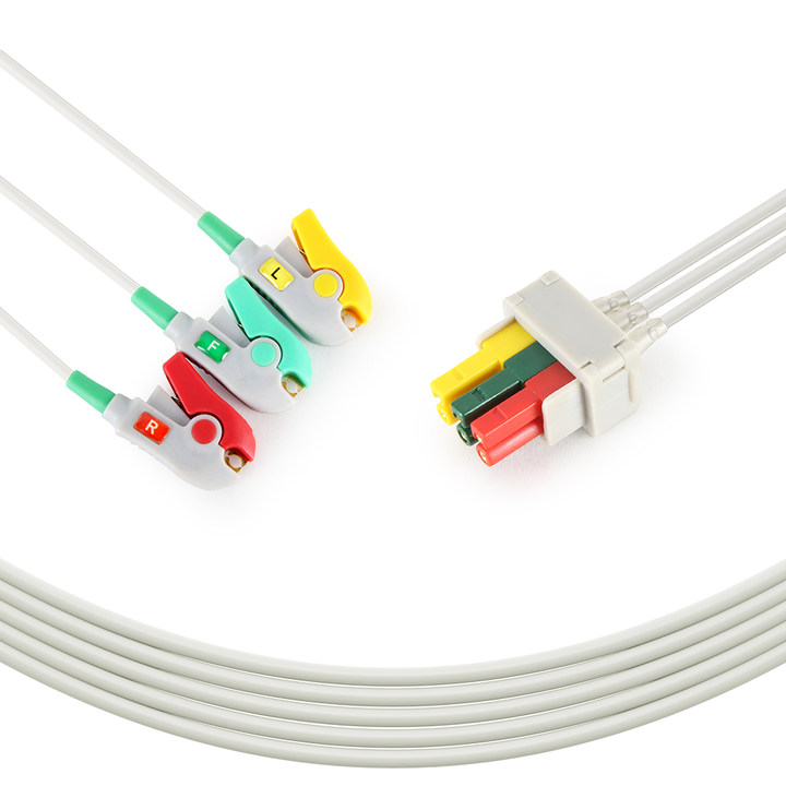 ECG Leadwires 3 Leads Compatible Phillip ECG Cable Grabber IEC Standard ...