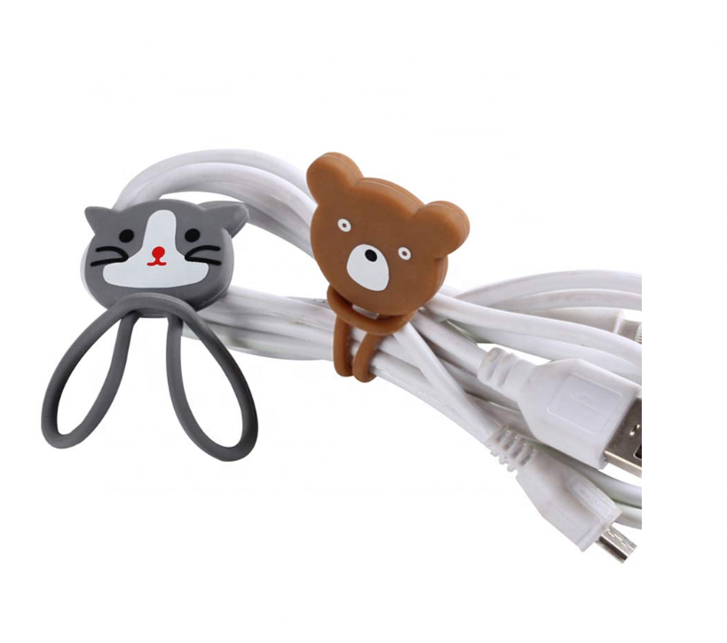 Cute Cable Organizer Strap Cable Clips Silicon Phone Cable Organizer ...