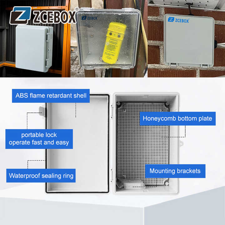 ZCEBOX IP66 Waterproof Junction Box ABS+PC Fiber Optic Waterproof ...