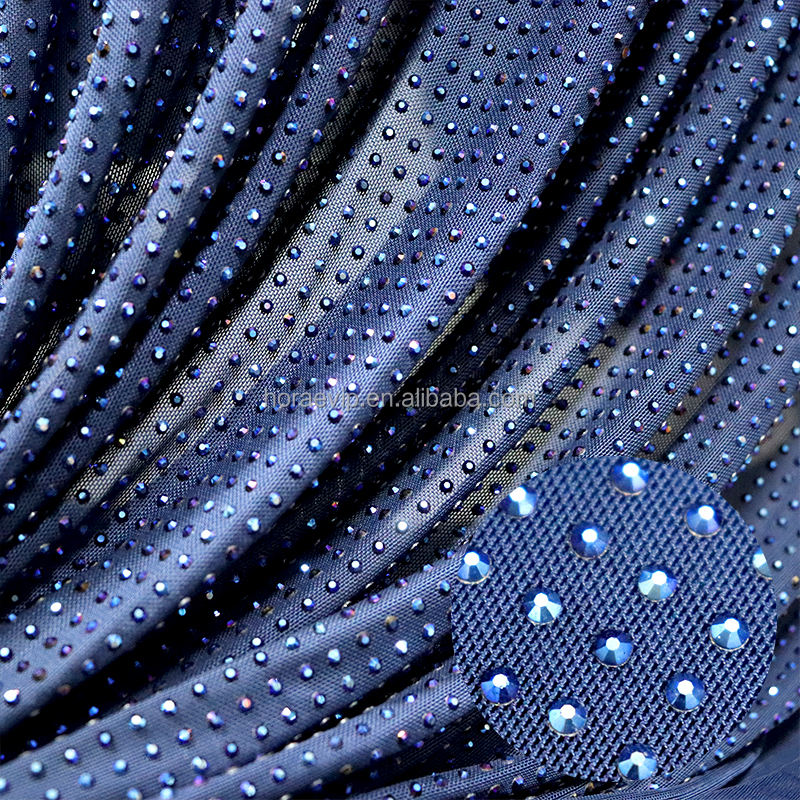 F003 Women Rhinestone Mesh Fabric Hotfix Rhinestone Fabric Crystal With ...