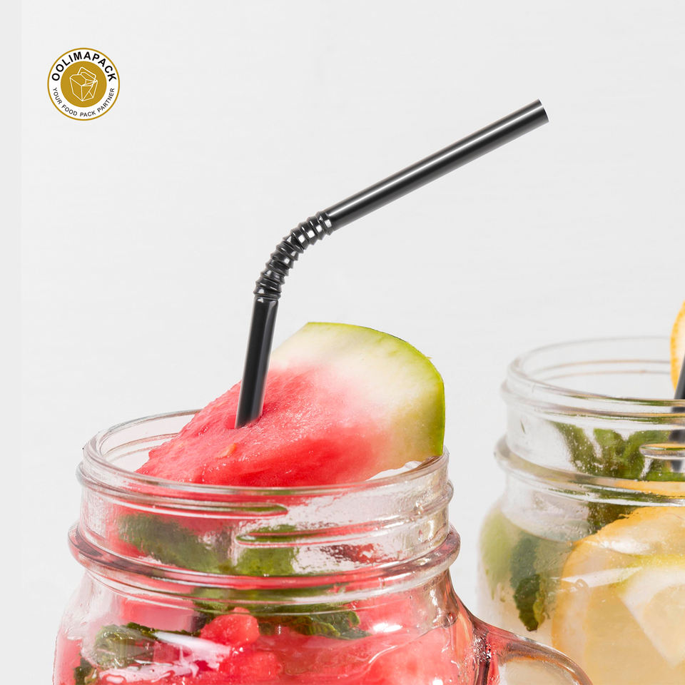 OOLIMAPACK Disposable PP Straw Flexible Drinking Straws for Home Use ...