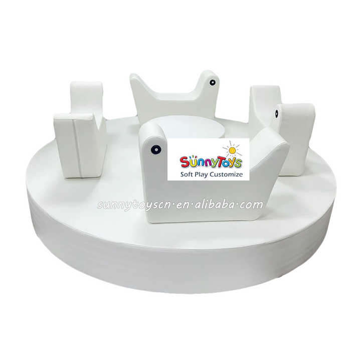 White Soft Play Equipment Set for Kids Indoor Playground