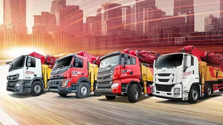 56 - 60m Truck-mounted Concrete Pump 10% Increase in Pumping Efficiency ...