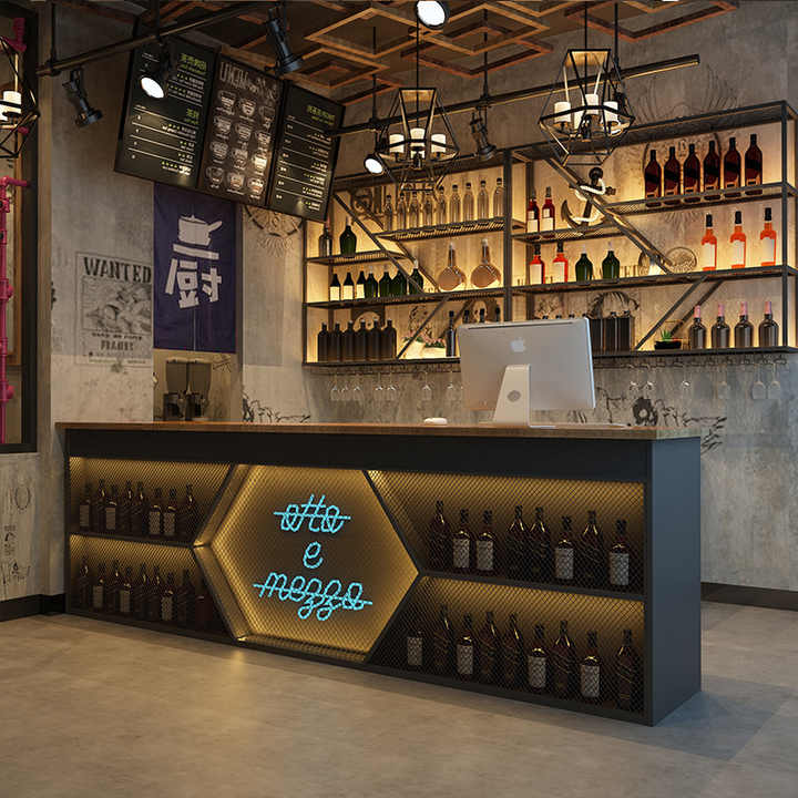 Modern Industrial Style Bar Counter Retro Cash Register Beauty Salon ...