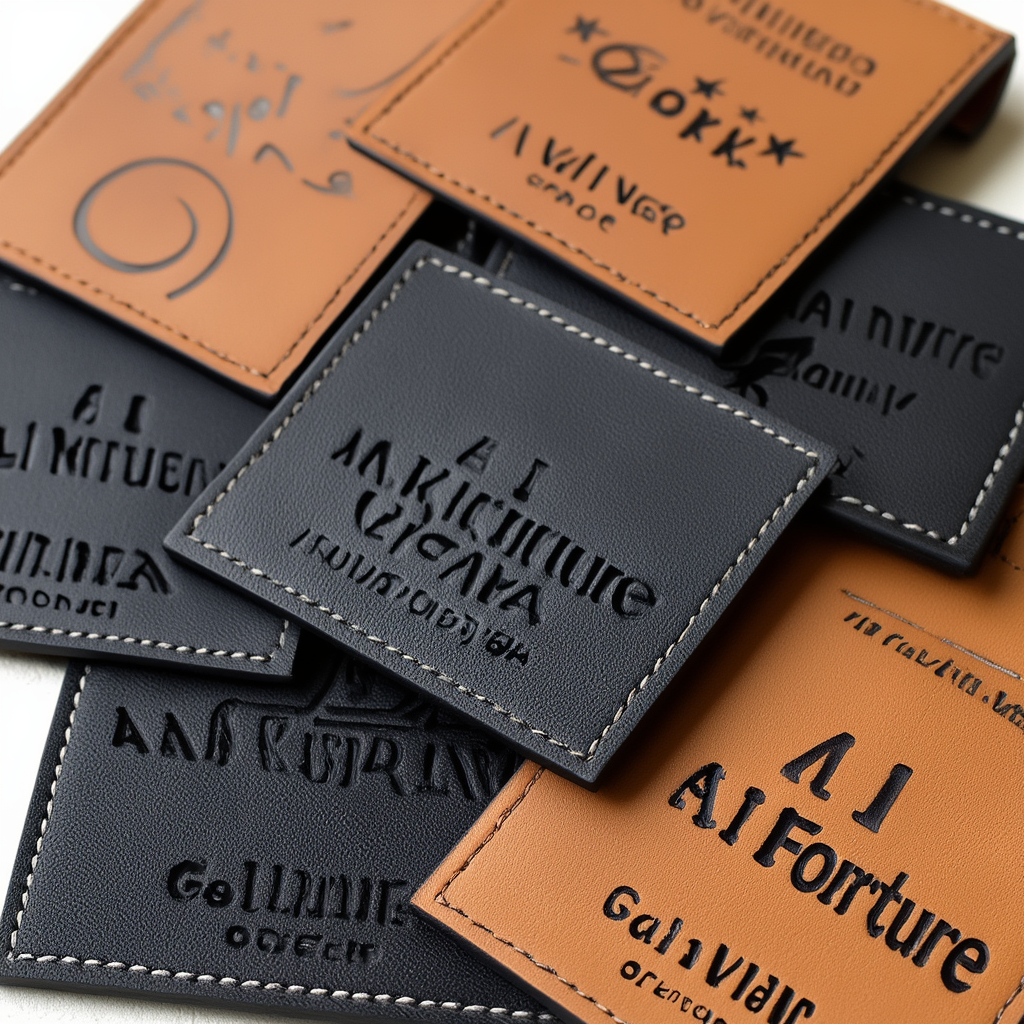 Custom Embossed Brand Name Logo Jeans PU Leather Patches