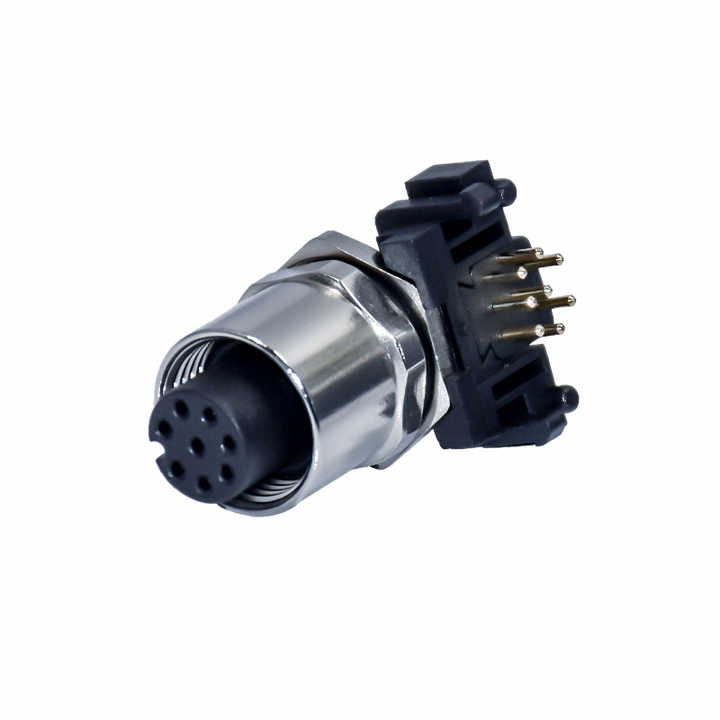 PCB Mount M12 Electrical Wire Connector Angeled Panel Male 8 12 17 Pin ...