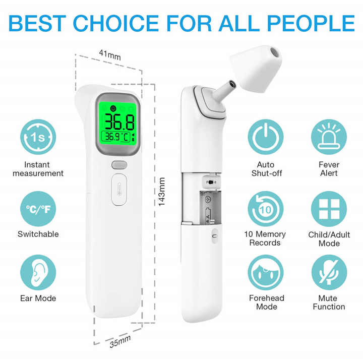 Baby Digital Infrared Ear & Forehead Thermometer - ROHS Certified