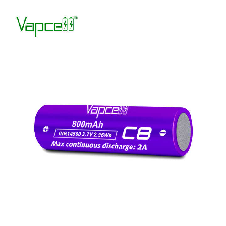 Vapcell c8 14500 800mah 3A battery good price 14500 lithium -ion ...